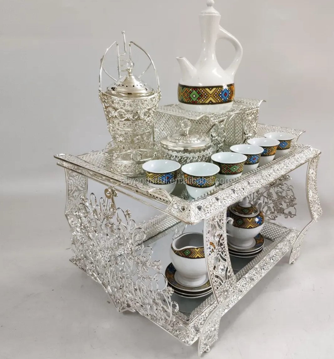 Eritrea & Ethiopian Rekebot Coffee Table With Saba, Telet Design Coffe ...