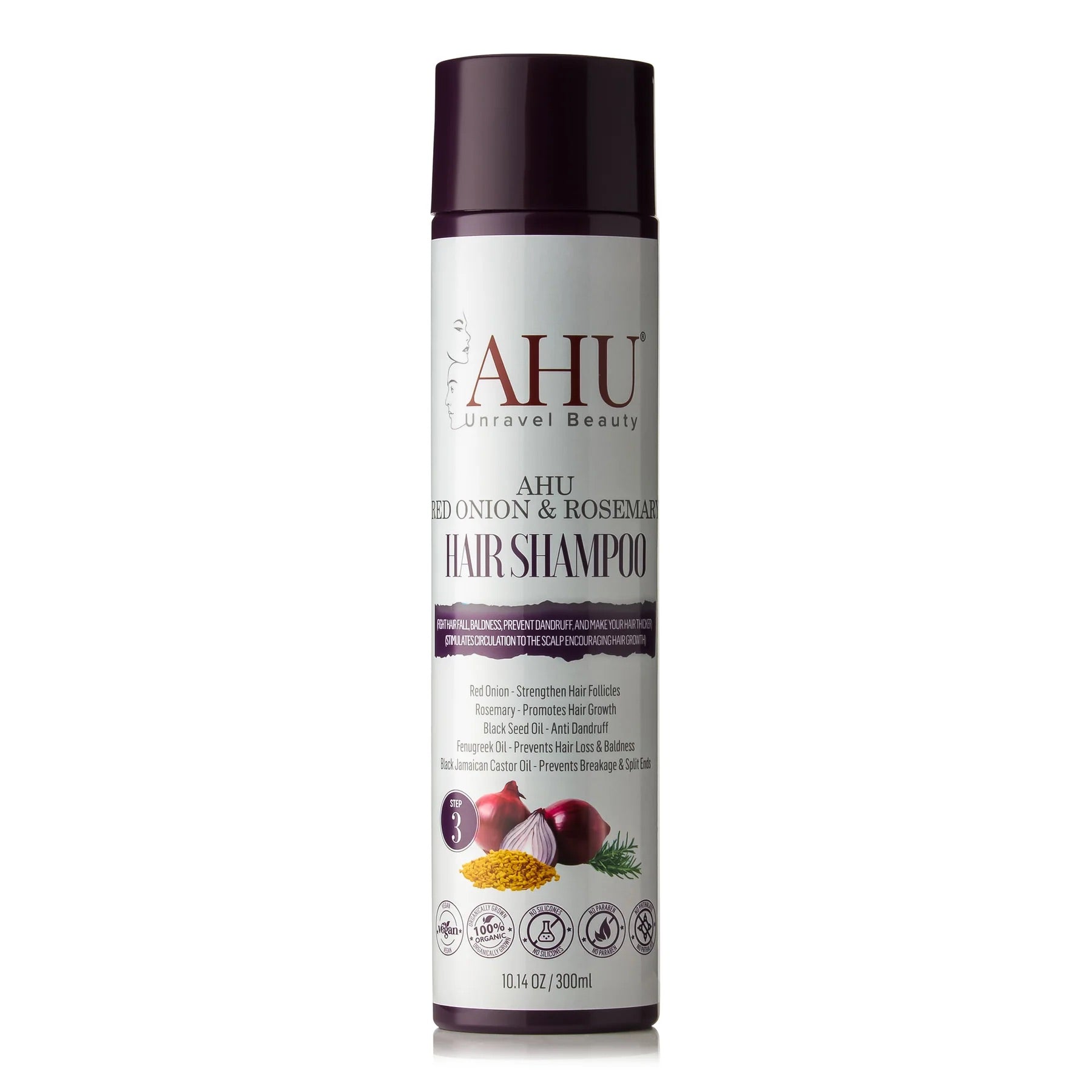 AHU Red Onion & Rosemary Hair Shampoo (300ml) | Altohabesha